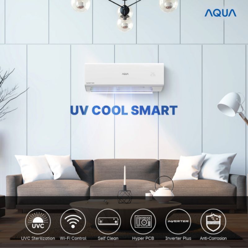 Jual AC AQUA INVERTER 1 PK AQA-KCR9VRAL AQUA UVC STERILIZATION WI-FI ...