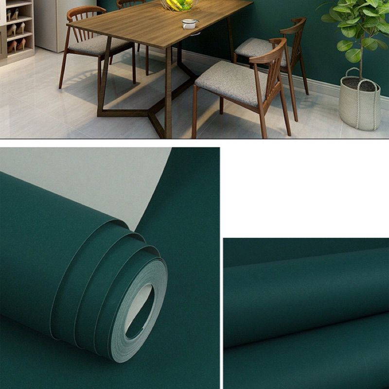 Jual Wallpaper WallSticker Dinding Wallpaper Motif Polos Dark Green ...
