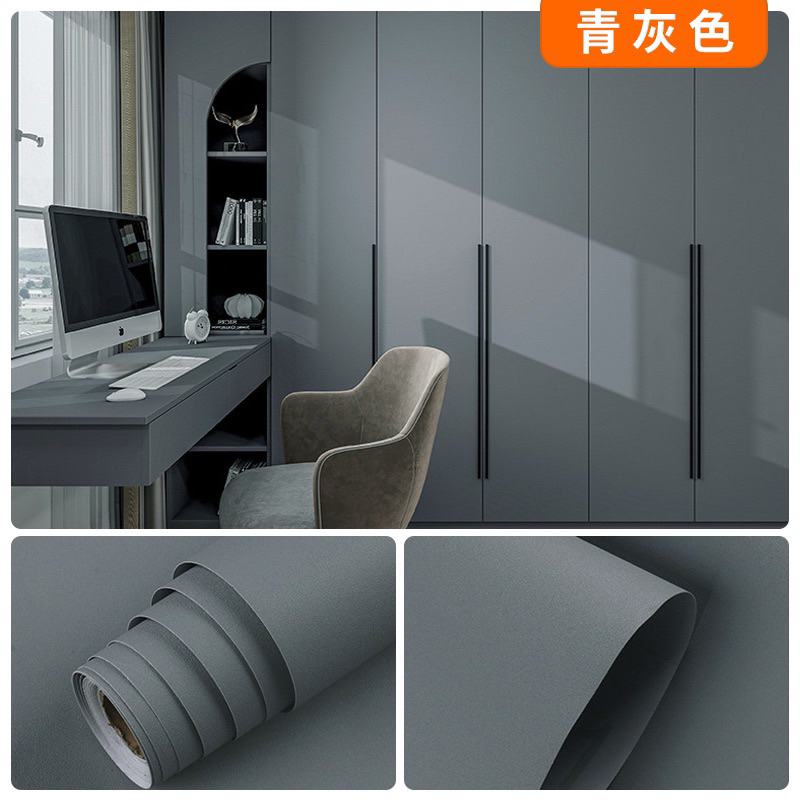 Jual 1 Roll Wallpaper Sticker Dinding Polos Abu Panjang 8 Meter x Lebar ...