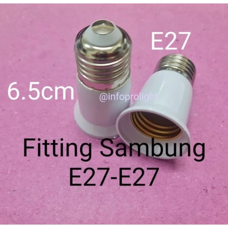 Jual Fitting Lampu Sambungan Extention Tambahan E27 - E27 65mm | Shopee Indonesia