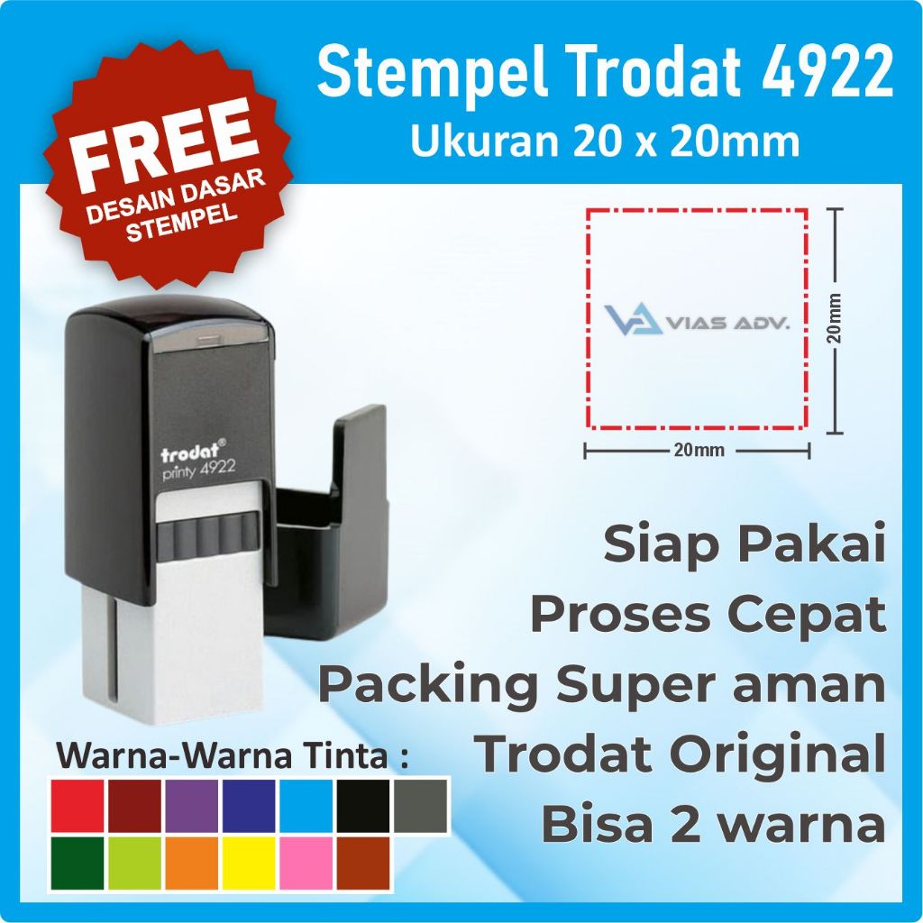 Jual Stempel Trodat Kotak 4922 (20x20mm) Stempel praktis Stempel Toko Stempel logo Stempel 2 ...