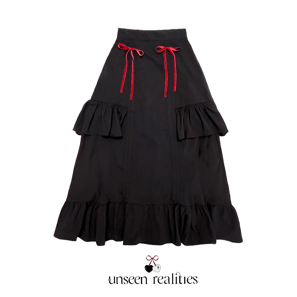 Jual UNSEEN REALITIES - Amore Skirt - Scrunched Ruffle Midi Skirt in ...