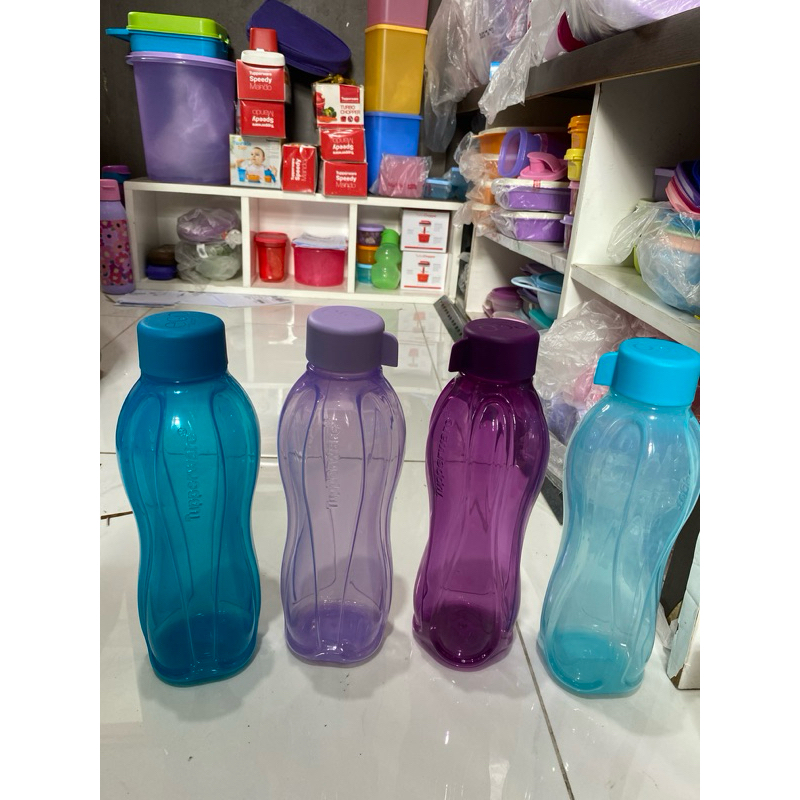 Jual eco 1 liter botol minum tupperware 1L tutup ulir berbagai warna | Shopee Indonesia