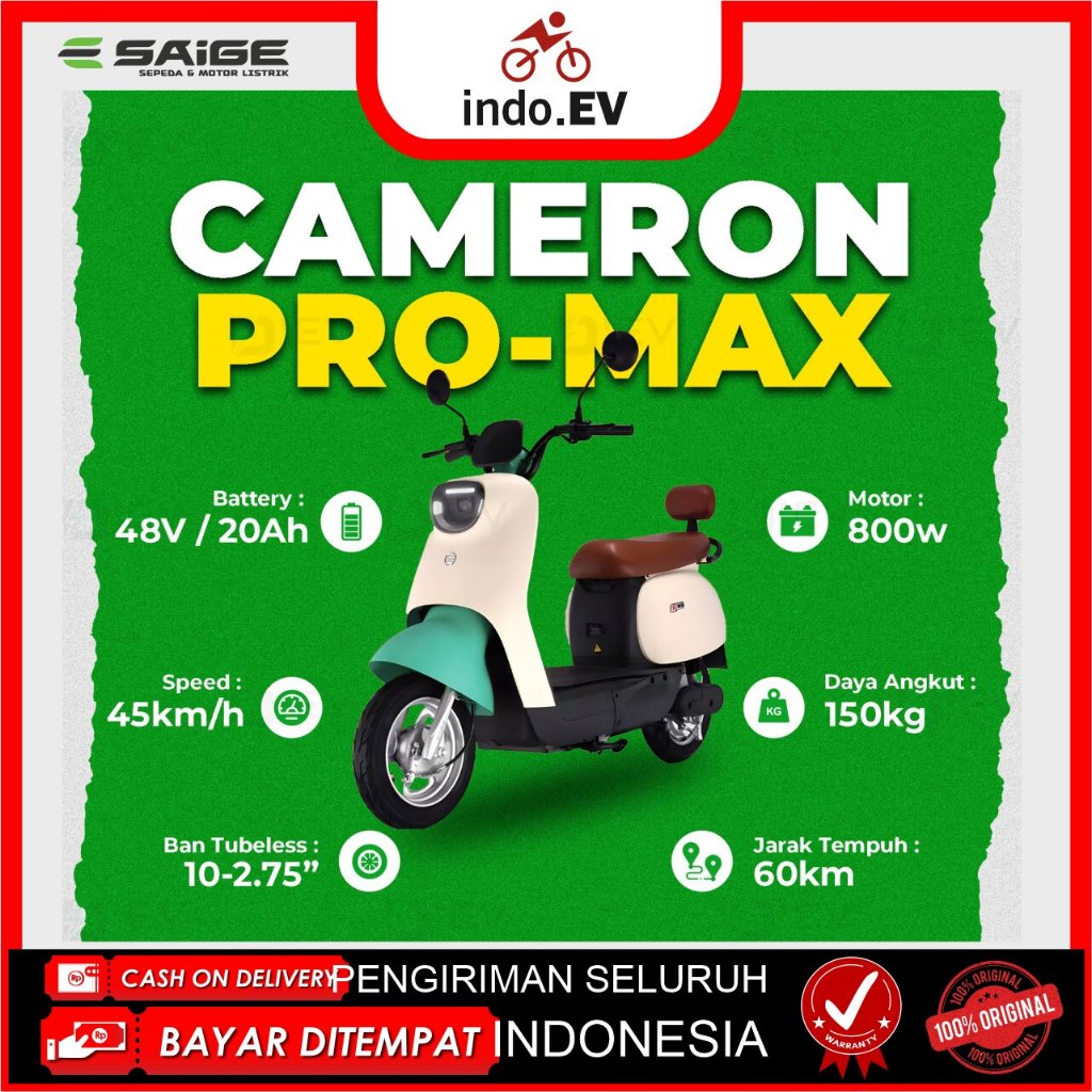 Jual Sepeda Listrik SAIGE Cameron Pro Max NFC 48V/20Ah 800 watt ...