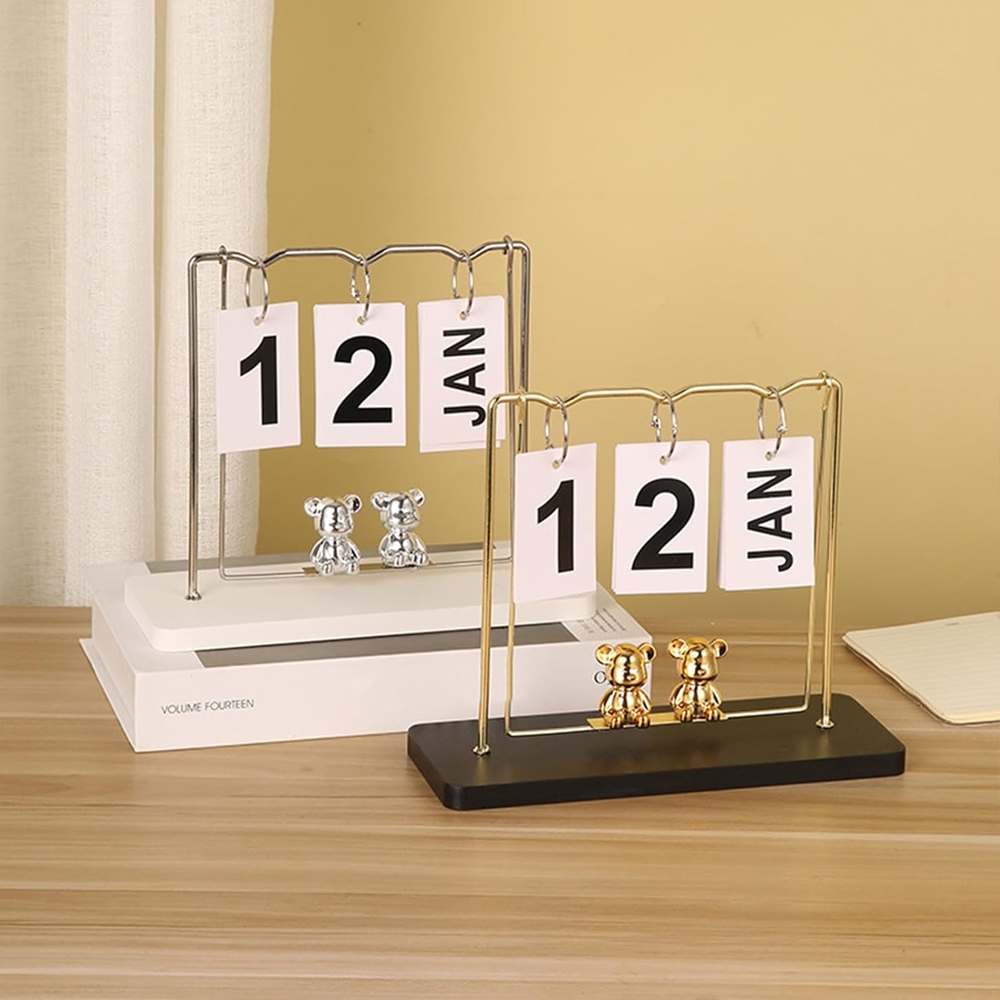 Jual Ornamen Kalender Kantor Kreatif Kerajinan Besi Eropa Logam Bear ...