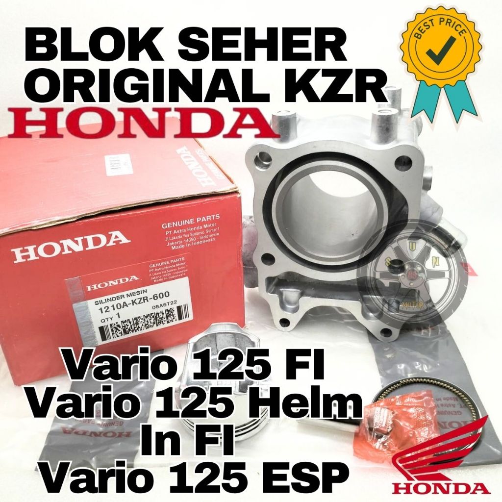 Jual Blok Seher Piston Honda Vario 125 Techno 125 LED Original Honda Set Komplit Cylinder Blok ...