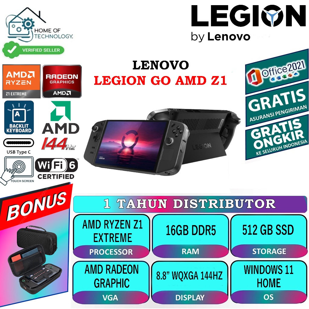 Jual LENOVO LEGION GO Z1 AMD RYZEN Z1 EXTREME RAM 16GB DDR5 512GB SSD 8 ...