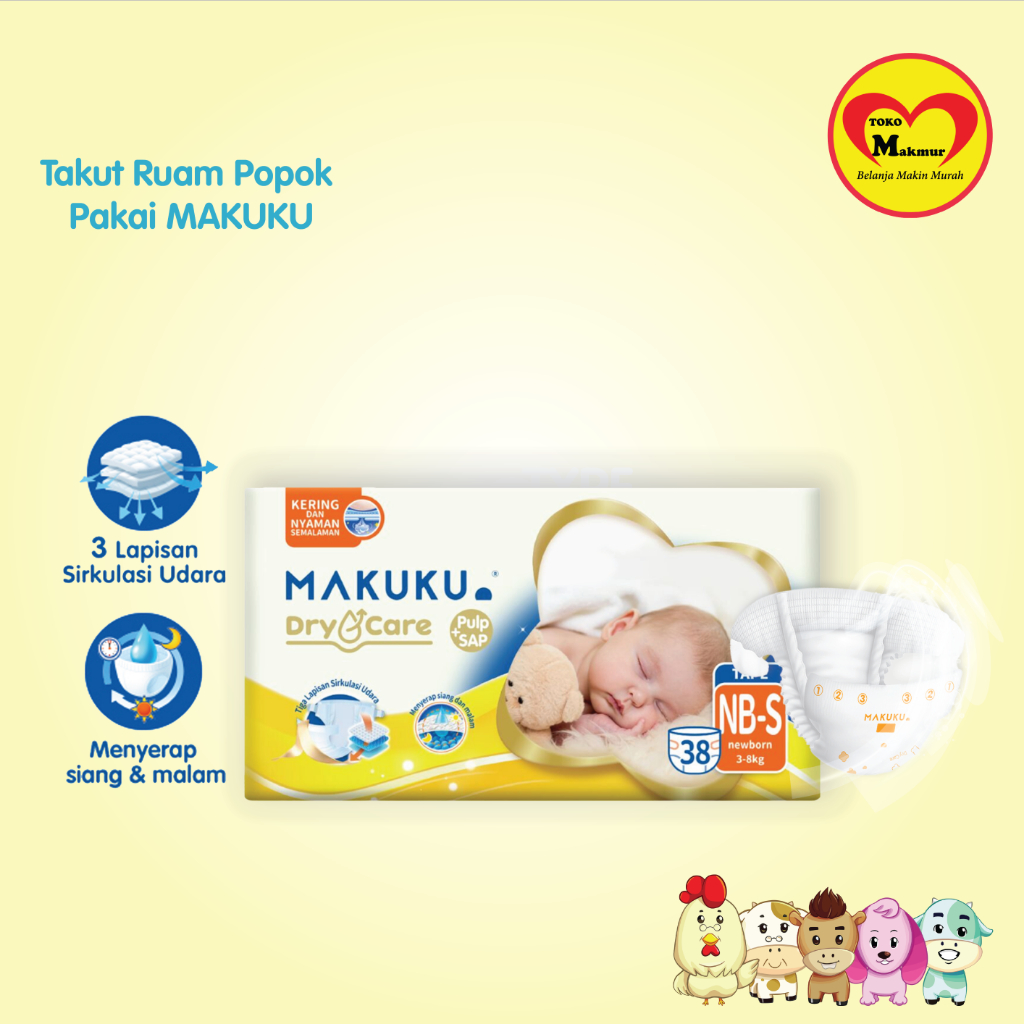 Jual Makuku Dry Care Tape NB-S38 / Toko Makmur Baby Shop | Shopee Indonesia