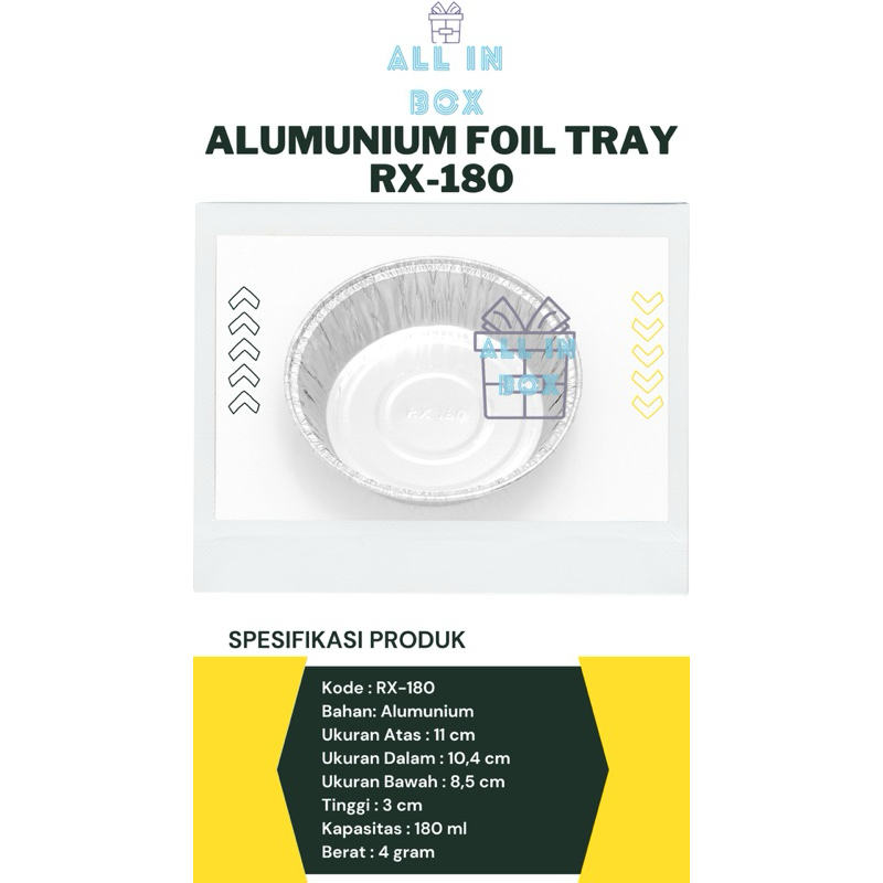 Jual ALUMINIUM FOIL TRAY CUP RX-180 / Wadah Alumunium Foil Bestfresh RX ...