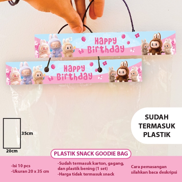 Jual PLASTIK SNACK GOODIE BAG LABUBU POP MART ULTAH ULANG TAHUN ISI 10 ...