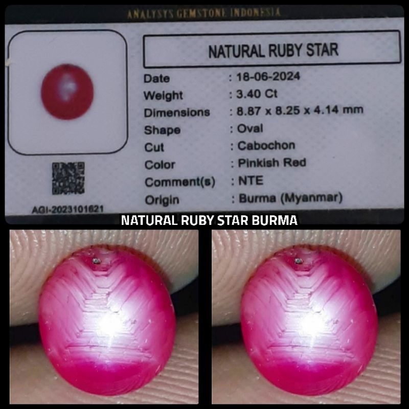 Jual RUBY STAR BURMA MYANMAR ( ASLI WARNA DELIMA WINDUSARA ) | Shopee ...