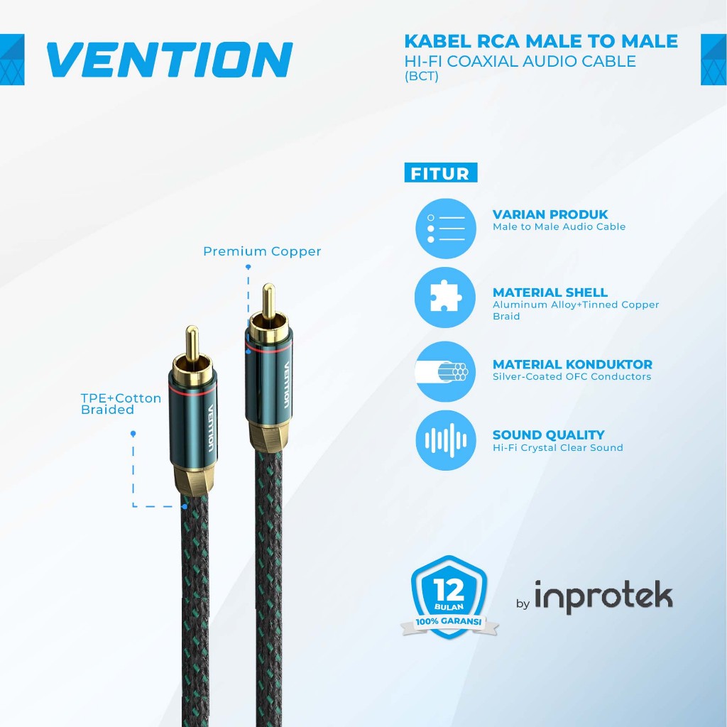 Jual Vention Kabel Digital Audio Coaxial SPDIF RCA AV Male to Male ...