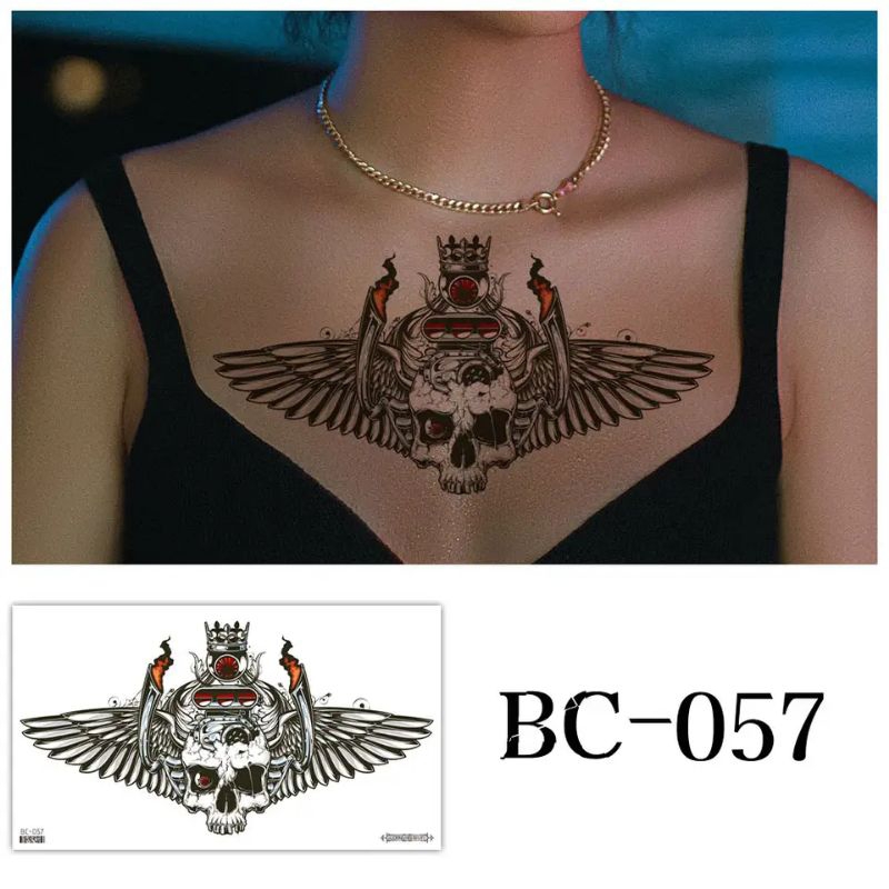 Jual Tato Temporer Punggung Dada Perut Pinggang Temporary Tattoo Tahan ...