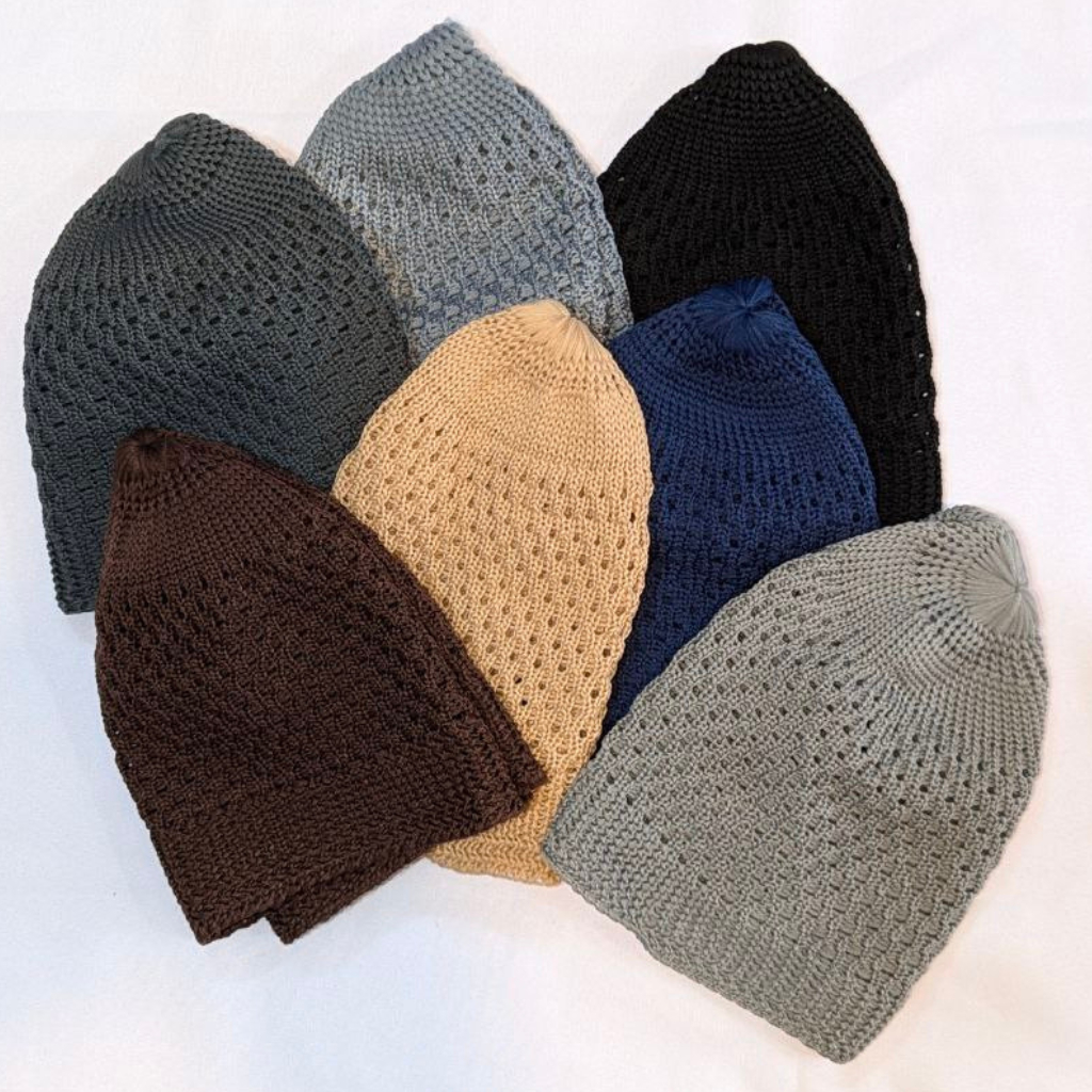 Jual Peci Rajut Murah Dewasa Kopiah Haji Polos Hitam & Warna Putih Lokal Kopyah Motif Nanas ...