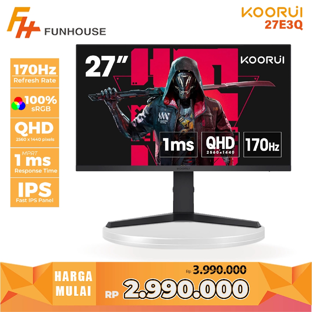 Jual KOORUI 27inch IPS QHD 2K 170Hz 1ms Eyecare Gaming Monitor 27E3Q | Shopee Indonesia