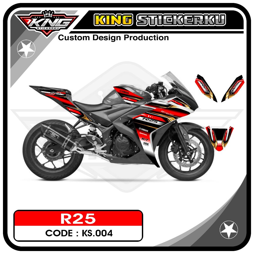 Jual Stiker Sticker Yamaha R25 - Decal Stiker Striping Yamaha R25 ...