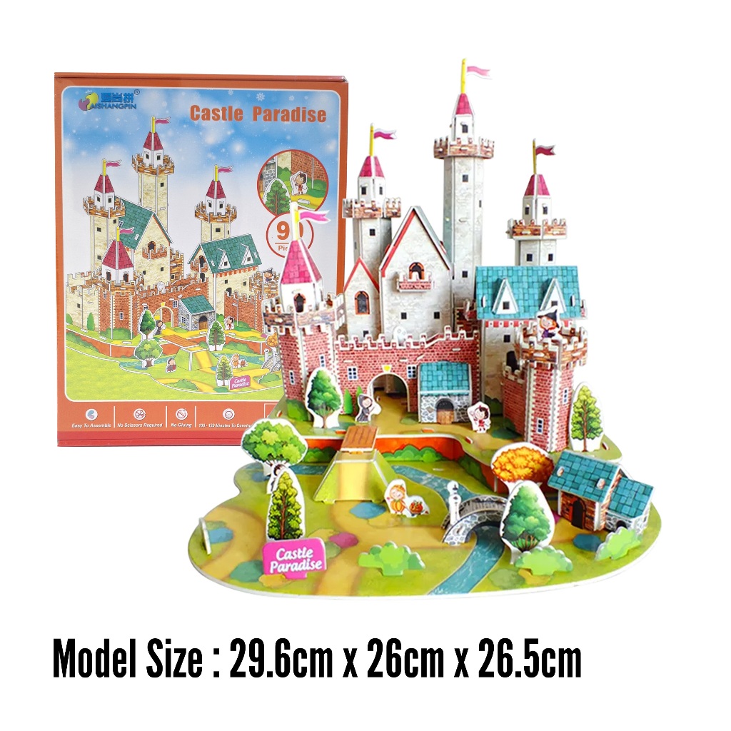 Jual Mainan 3d Puzzle Eksklusif CASTLE PARADISE | Puzzle 3D Istana ...
