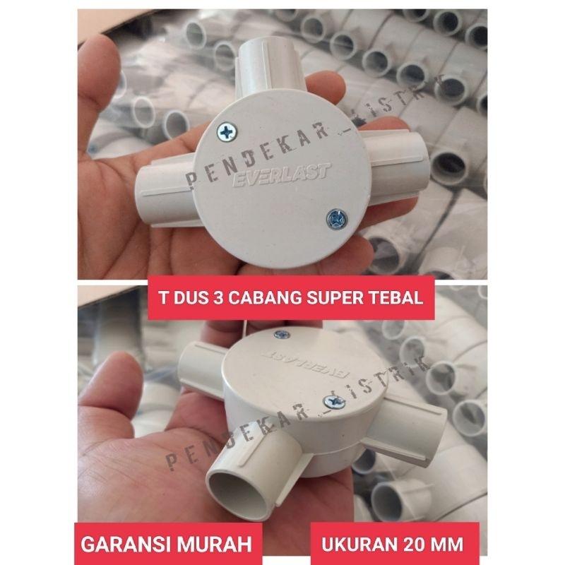 Jual T DUS PUTIH CONDUIT CABANG 3 SUPER TEBAL UKURAN 20 MM | Shopee ...