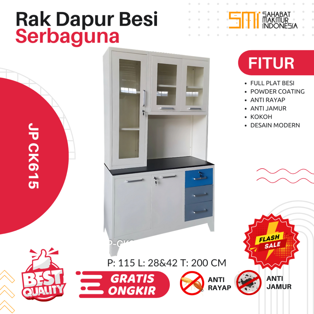 Jual Rak Dapur Besi JP CK615 / Kitchen Set Minimalis / Rak Piring / Rak ...
