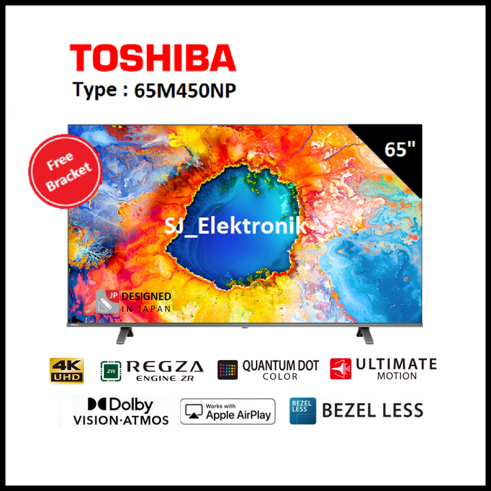 Jual Braket + Toshiba 65M450NP QLED 4K UHD | LED TV 65 Inch 65M450 ...