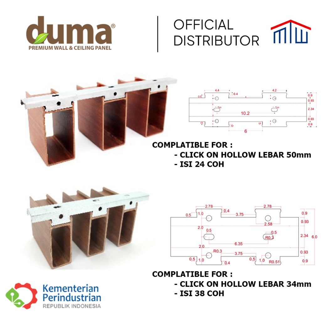 Jual Tracker aksesoris pasang COH Wallpanel WPC DUMA Anti rayap,air ...