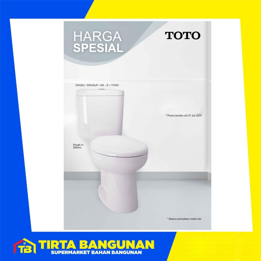 Jual TOTO CW420J SW420JP TC505 CLOSET DUDUK WHITE/ TOILET DUDUK/ KLOSET ...