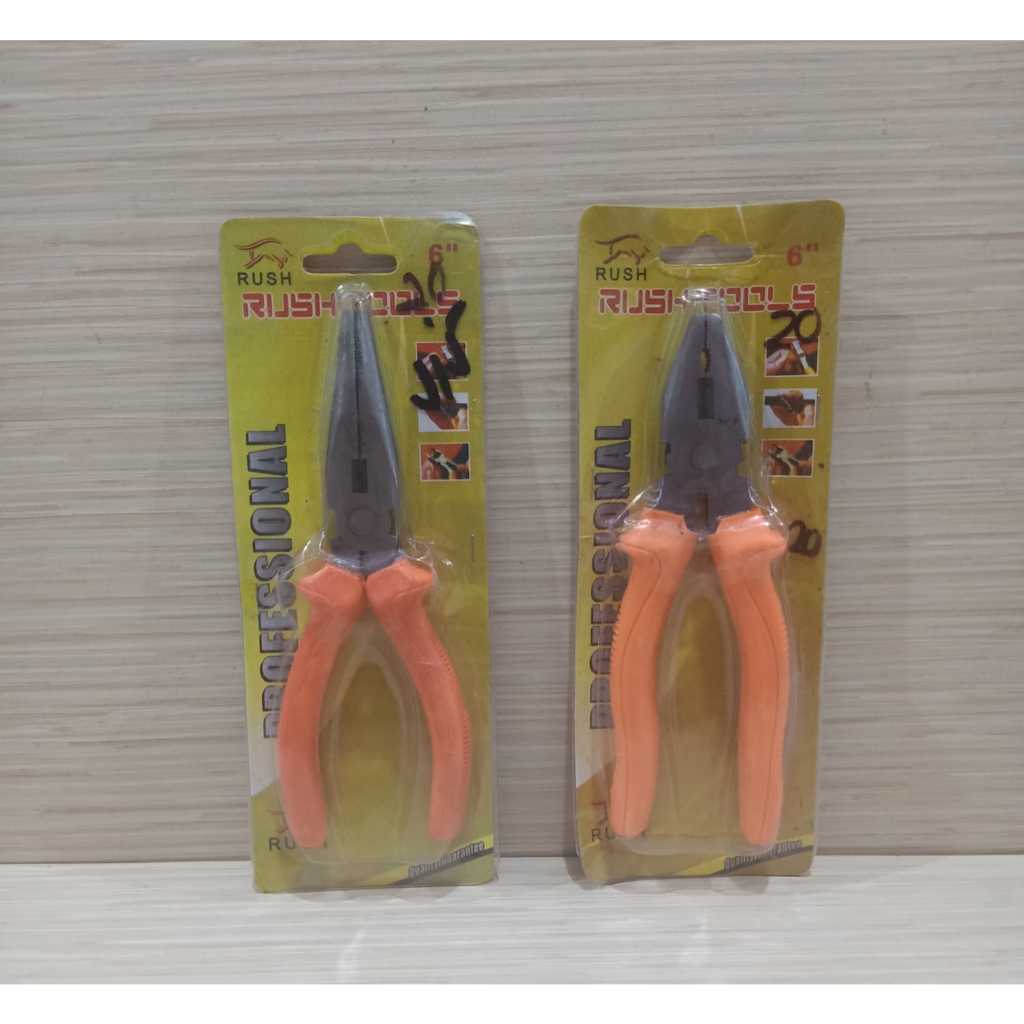 Jual TANG RUNCING & TANG KOMBINASI RUSH 6 INCI GAGANG KARET ORANGE ...