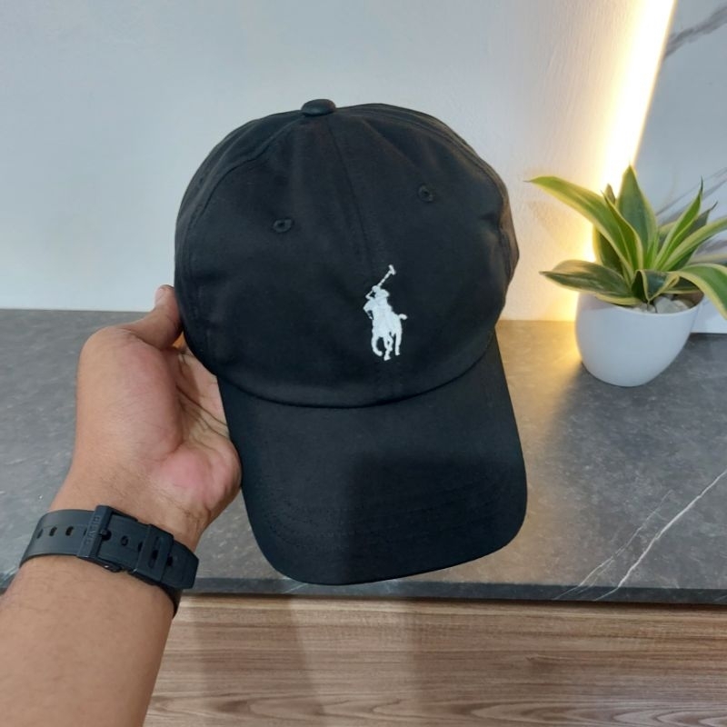 Jual topi/caps Polo strap kain - Hitam logo putih - original BNWT ...