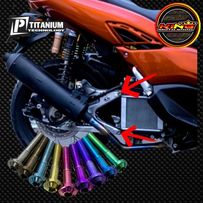 Jual baut arm nmax titanium baut arm titanium aerox & nmax satu set 2 ...