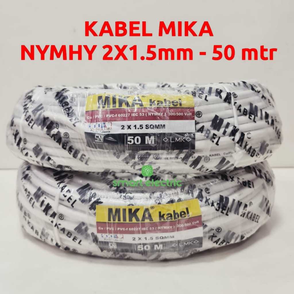 Jual Kabel Listrik Mika Serabut NYMHY 2x1.5mm 50M Tembaga Murni SNI Murah Bagus | Shopee Indonesia