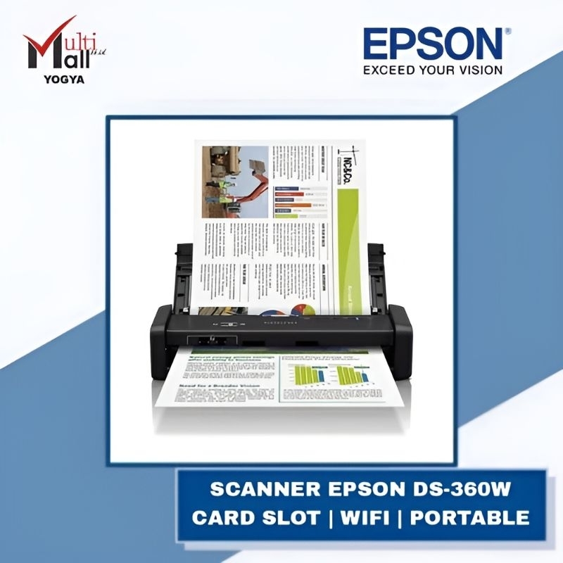 Jual Scanner Epson DS-360W Portable WiFi ScanSmart A4 Up to F4 DS360W ...