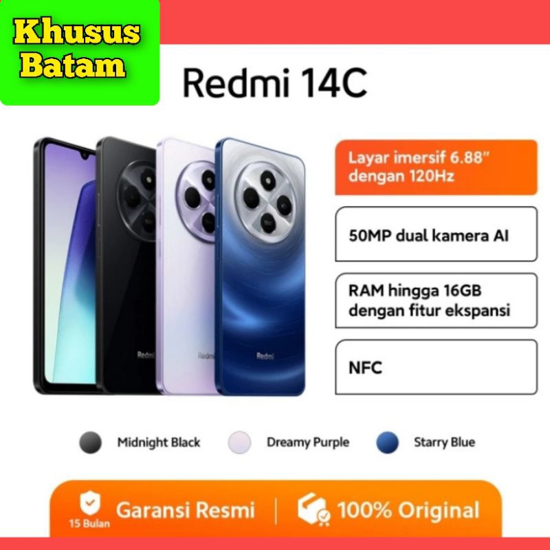 Jual Xiaomi Redmi 14c Ram 8gb/256gb-6gb/128gb New Android Handphone ...