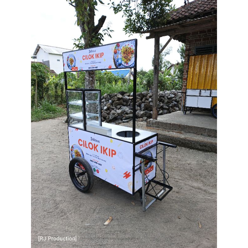 Jual gerobak cilok bisa geret montor bahan besi hollow galvanis ...