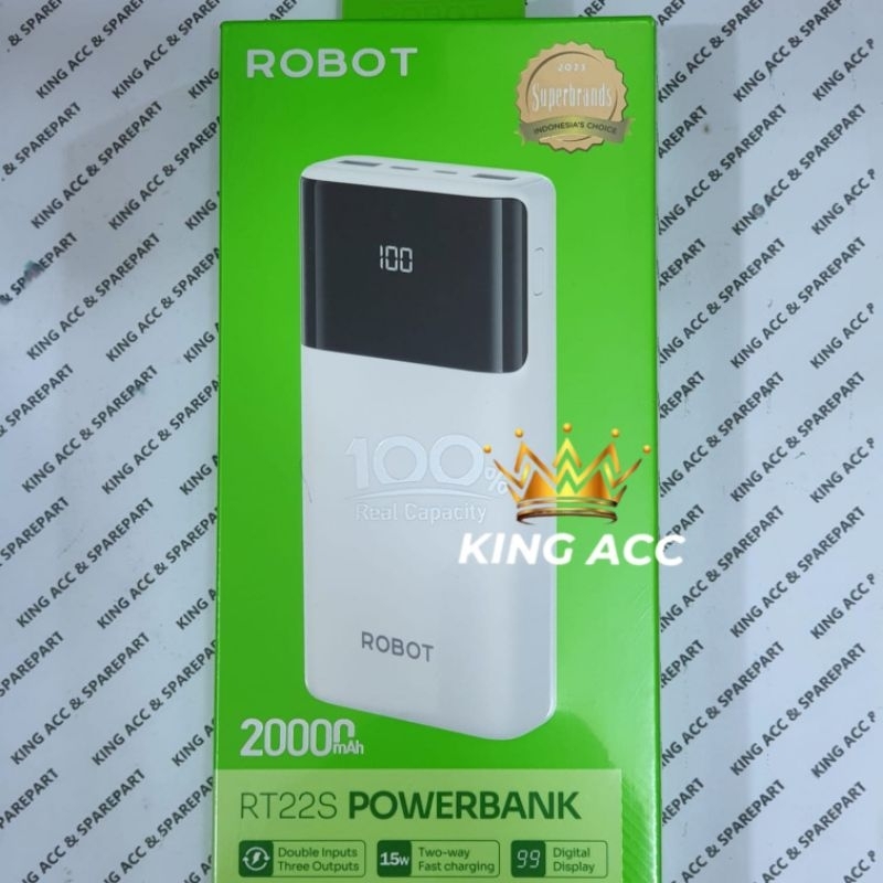 Jual ROBOT SMART POWERBANK RT22S POWERBANK TWO WAY FAST CHARGING ...