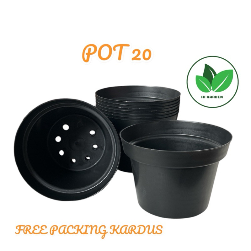 Jual POT PLASTIK HITAM Ukuran 20 POT BUNGA ukuran 20 POT TANAMAN ...