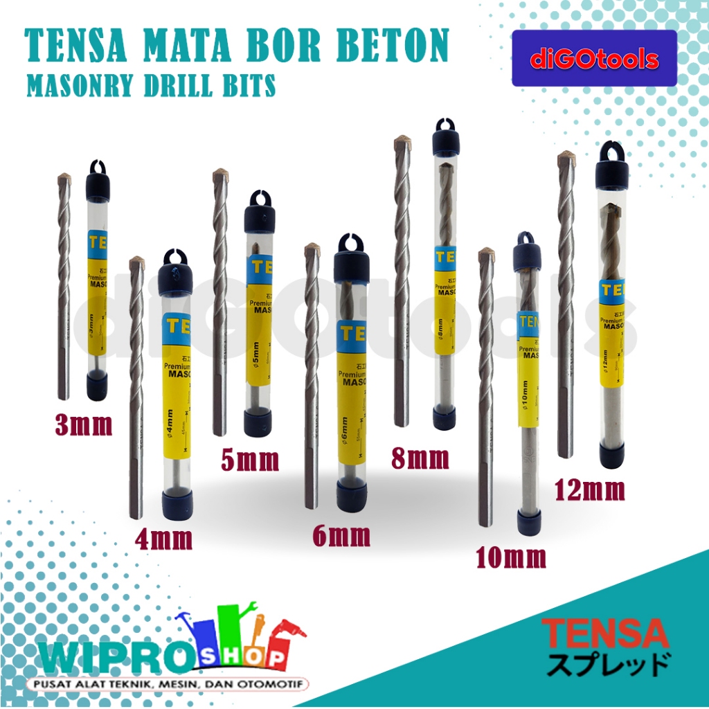 Jual TENSA Mata Bor Beton Ukuran 3mm, 4mm,5mm, 6mm, 8mm, 10mm, 12mm ...