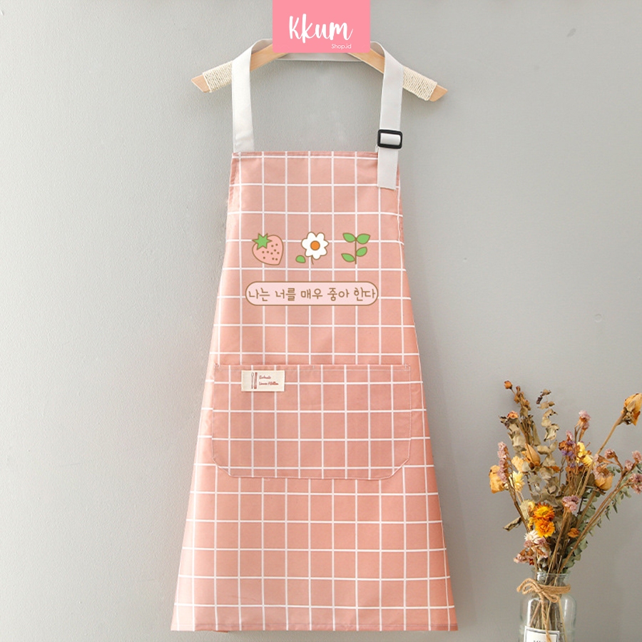 Jual Celemek masak PVC anti air/ Apron waterproof korean style | Shopee ...