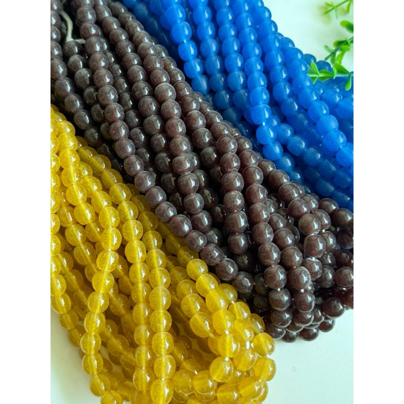 Jual manik kaca bulat polos 8mm/indonesian glass beads/transparant ...