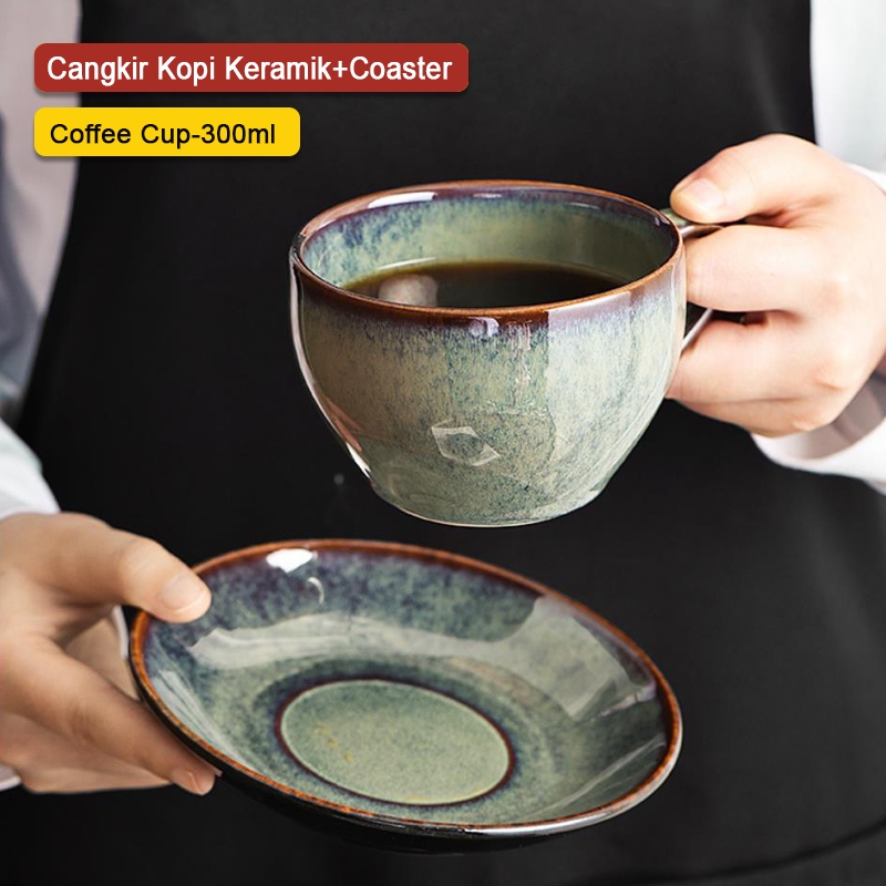 Jual Cangkir Keramik Kopi Latte Motif Set Cangkir Kopi Keramik ...