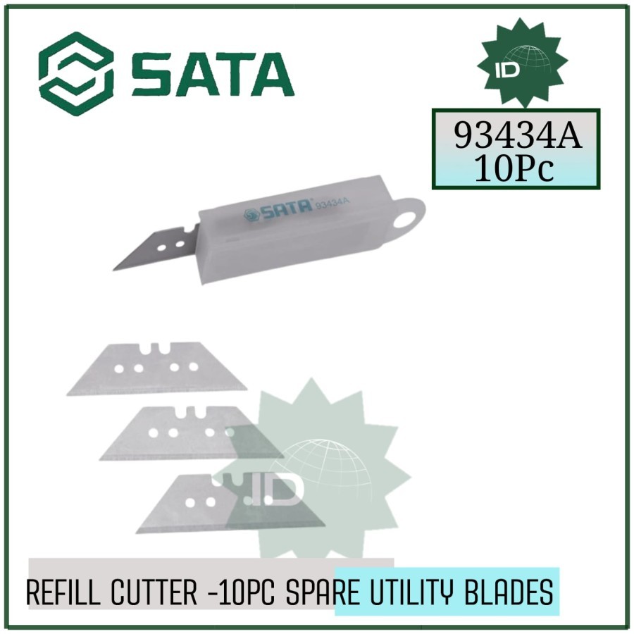 Jual Refill Cutter 93434A - 10Pc Spare Utility Blades Sata Tools ...