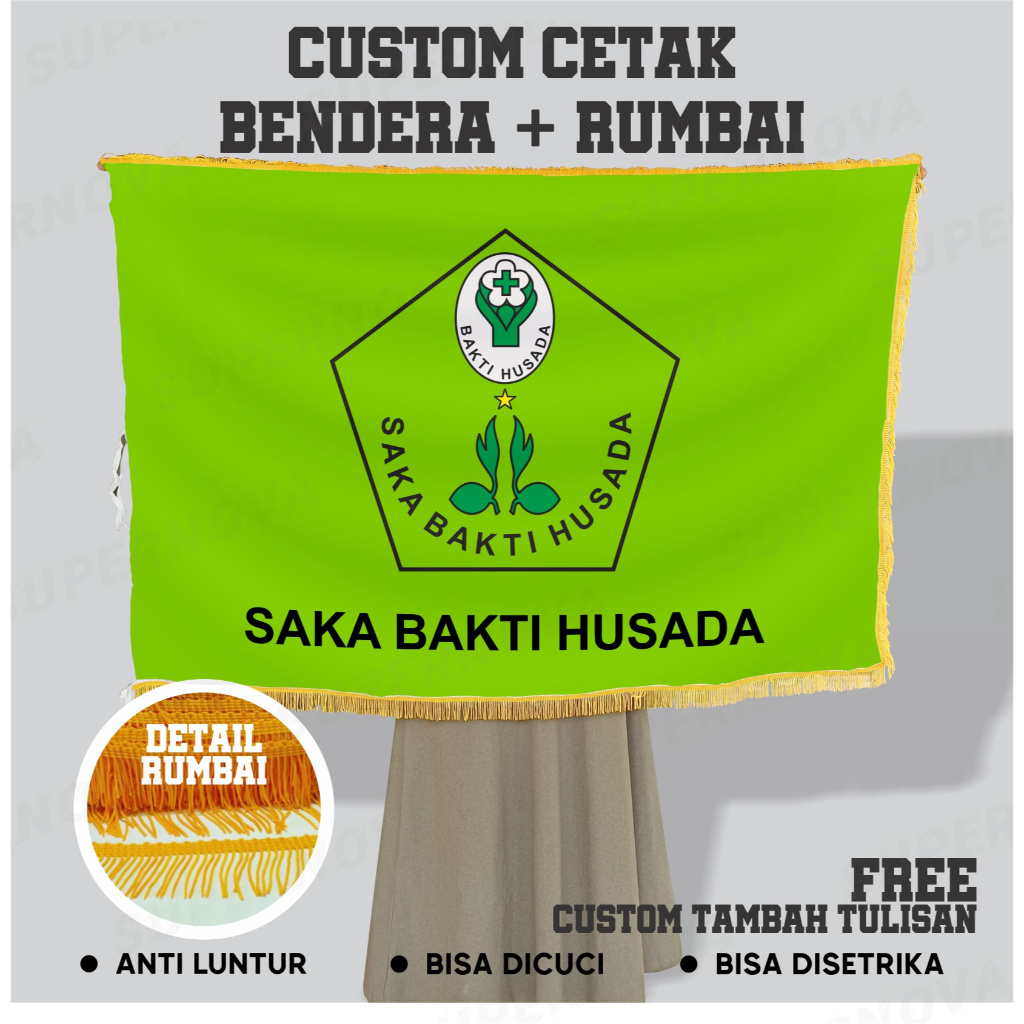 Jual Bendera Pataka Logo Saka Bakti Husada bolak balik 2 sisi plus ...