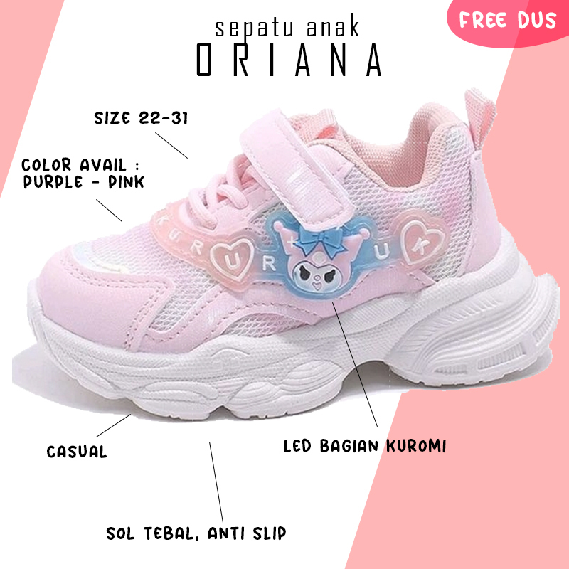 Jual Juragan Junior [COD] Sepatu KUROMI ORIANA Sepatu LED Anak ...