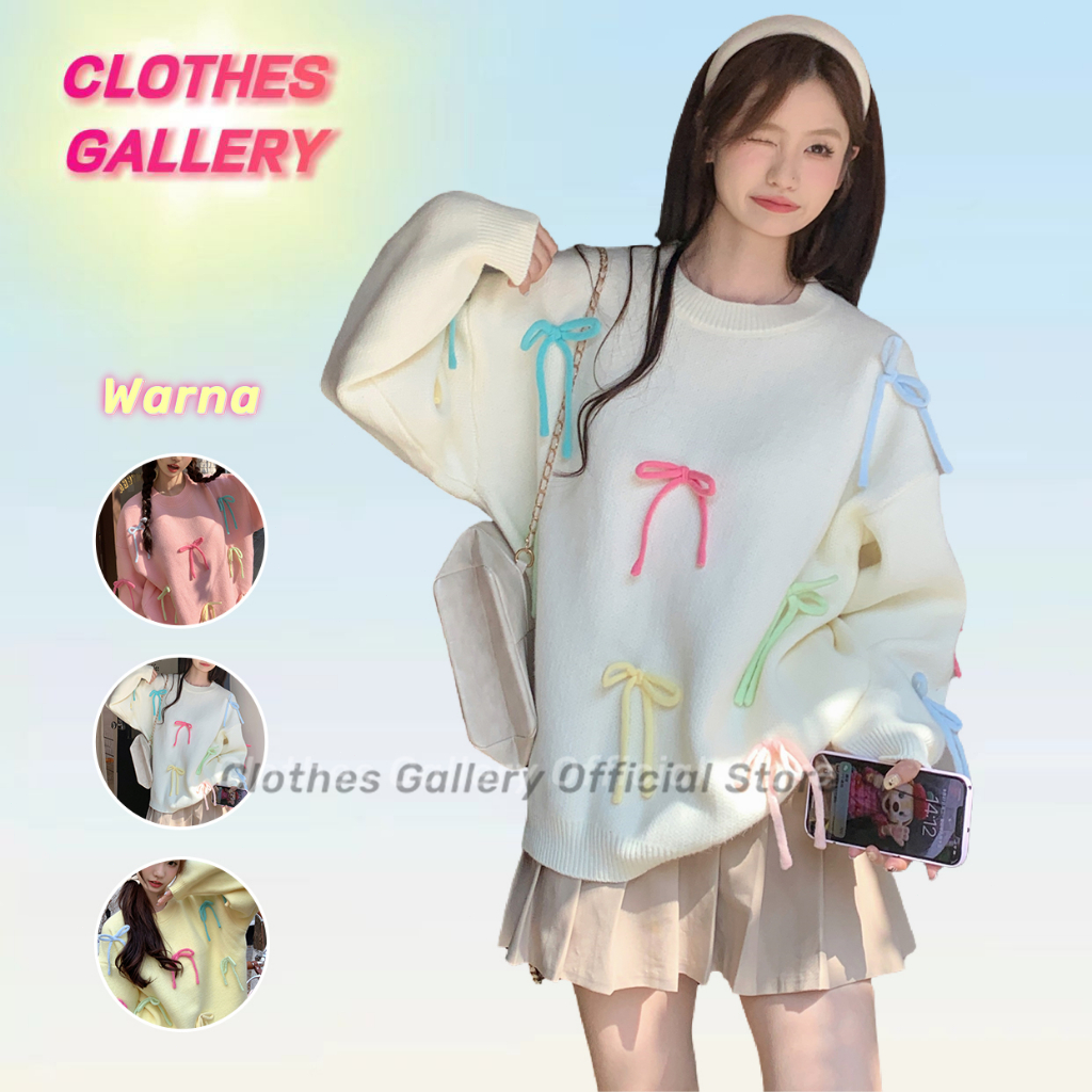 Jual ClothesGallery Cardigan Sweater Real BKK Pita Knit Candy Pullover Oversize | Shopee Indonesia