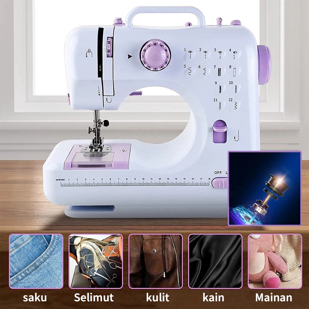 Jual Mesin Jahit Mini Portable 505A 12 Jenis Pola Jahitan Mesin Jahit ...