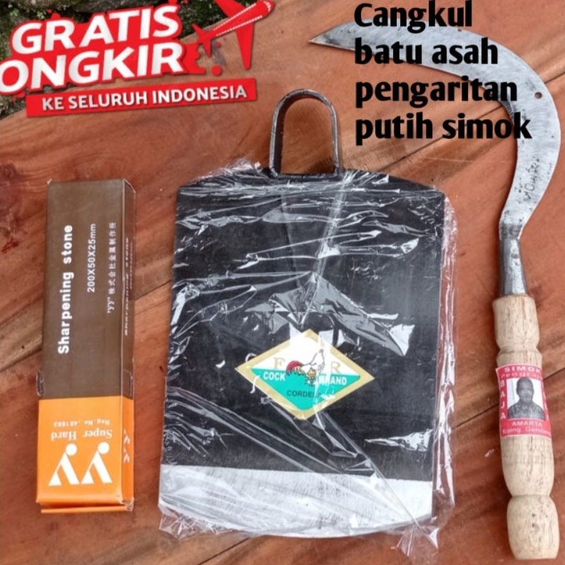 Jual 1 set isi 3 pcs cangkul jago batu asah sesuai varian gambar KODE ...
