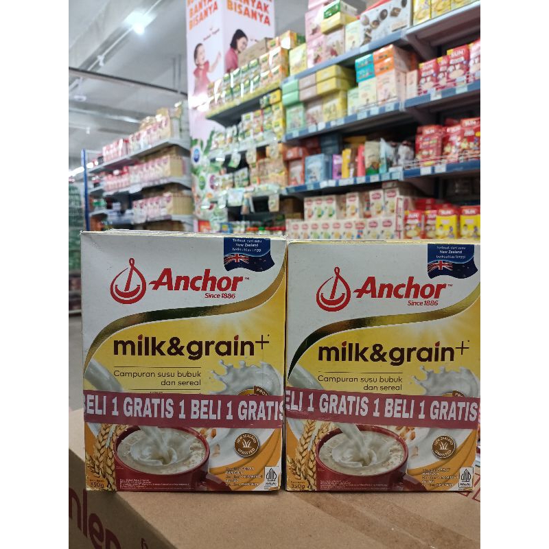 Jual BELI 1 GRATIS 1 ANCHOR MILK GRAIN SUSU CEREAL 350GR | Shopee Indonesia