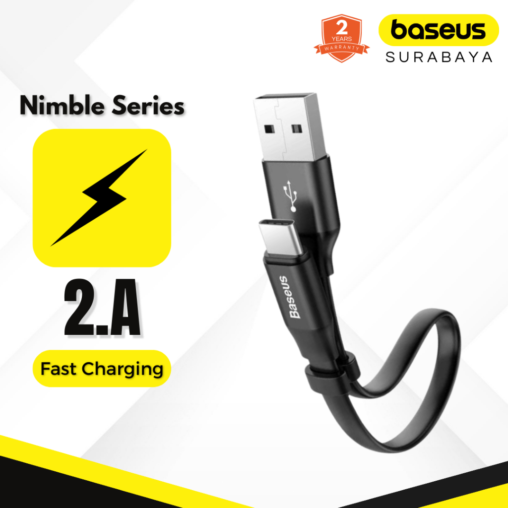 Jual Baseus Nimble Fast Charging Data Cabel USB To Type C 2A 23cm ...