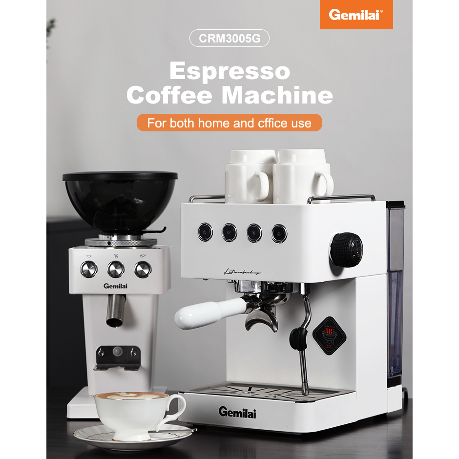 Jual Paket Mesin Kopi Gemilai Coffee Maker Frothing 15 Bar 10A 1.7L Grinder Komersil | Shopee ...