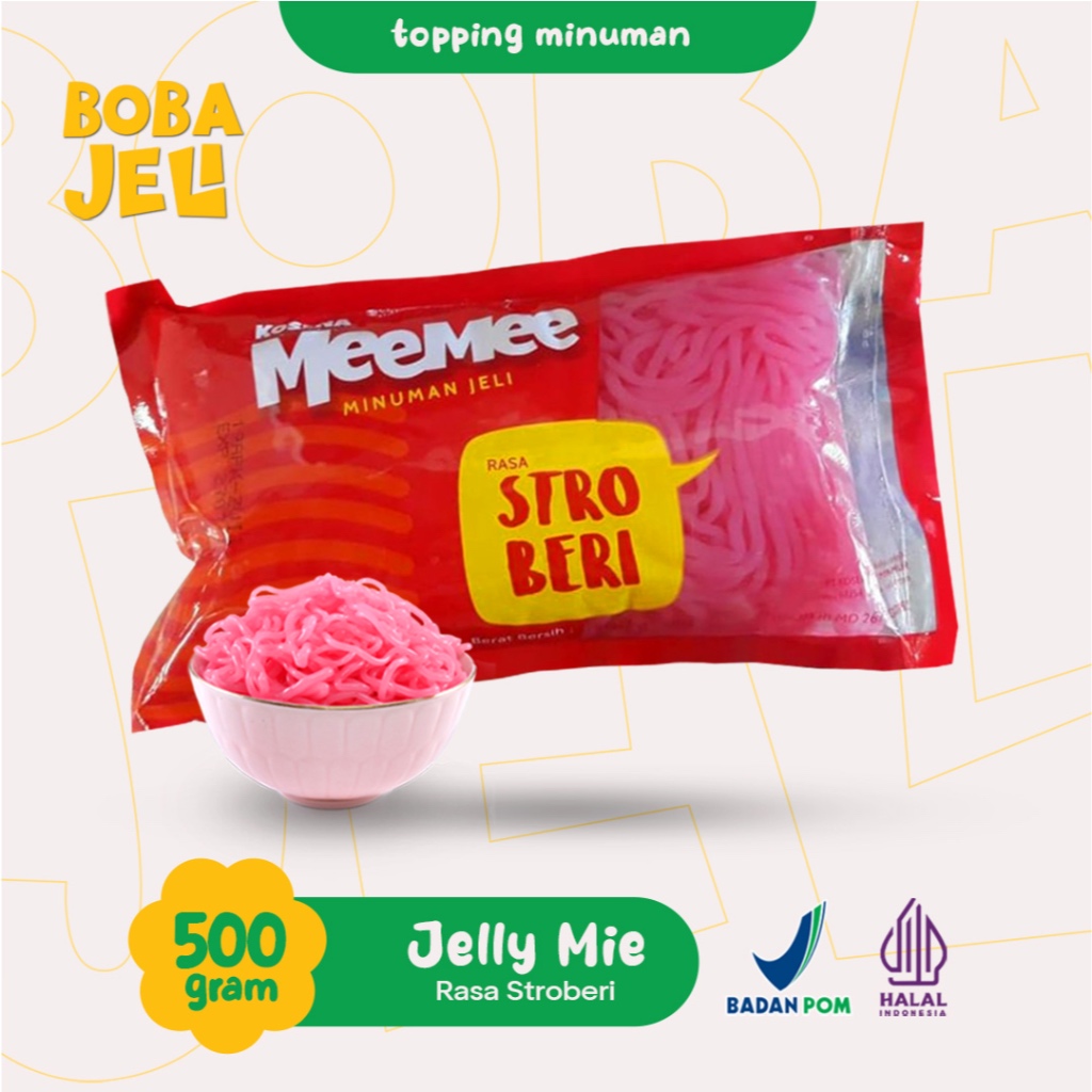 Jual Jelly Mie Pink MeeMee Rasa Stoberi 500gr | Shopee Indonesia