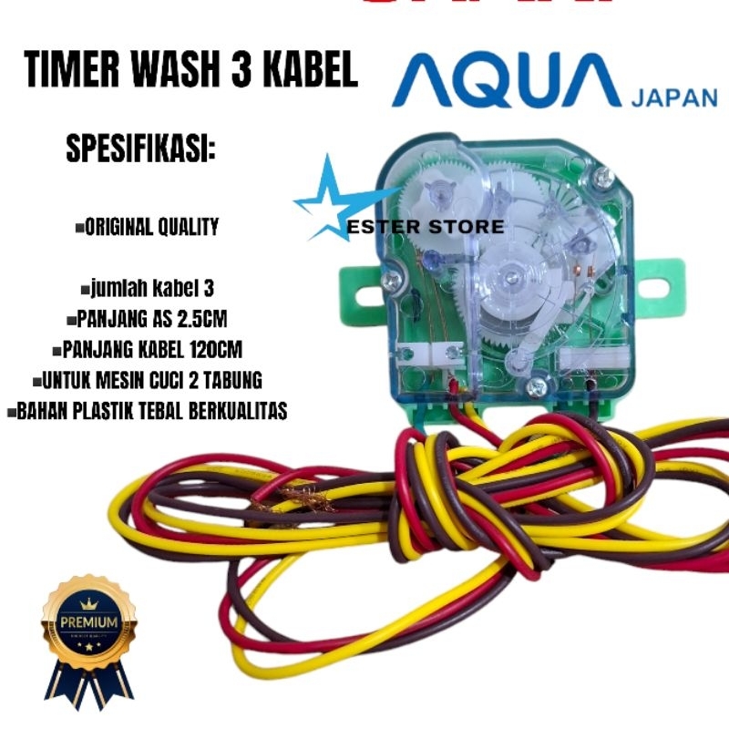 Jual Timer Wash 3 Kabel timer wash untuk mesin cuci Aqua 2 tabung ...